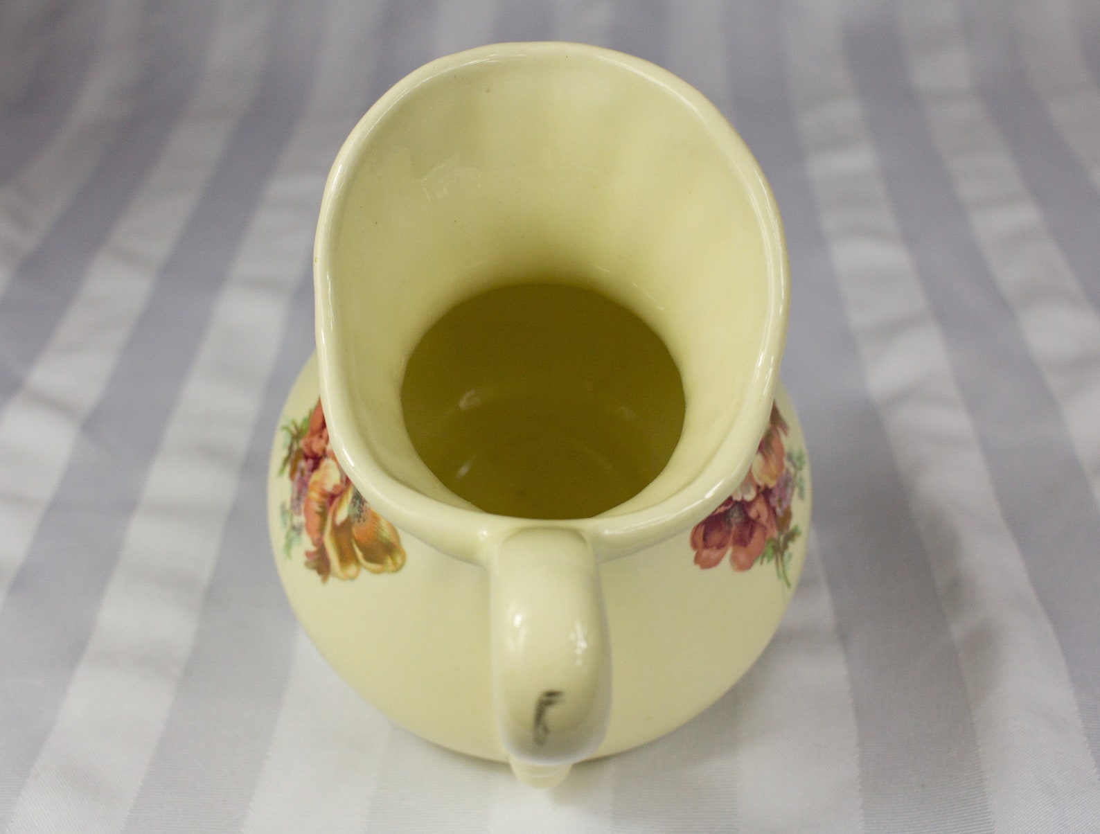 Small Vintage Floral Pitcher VB Athena California - Etsy