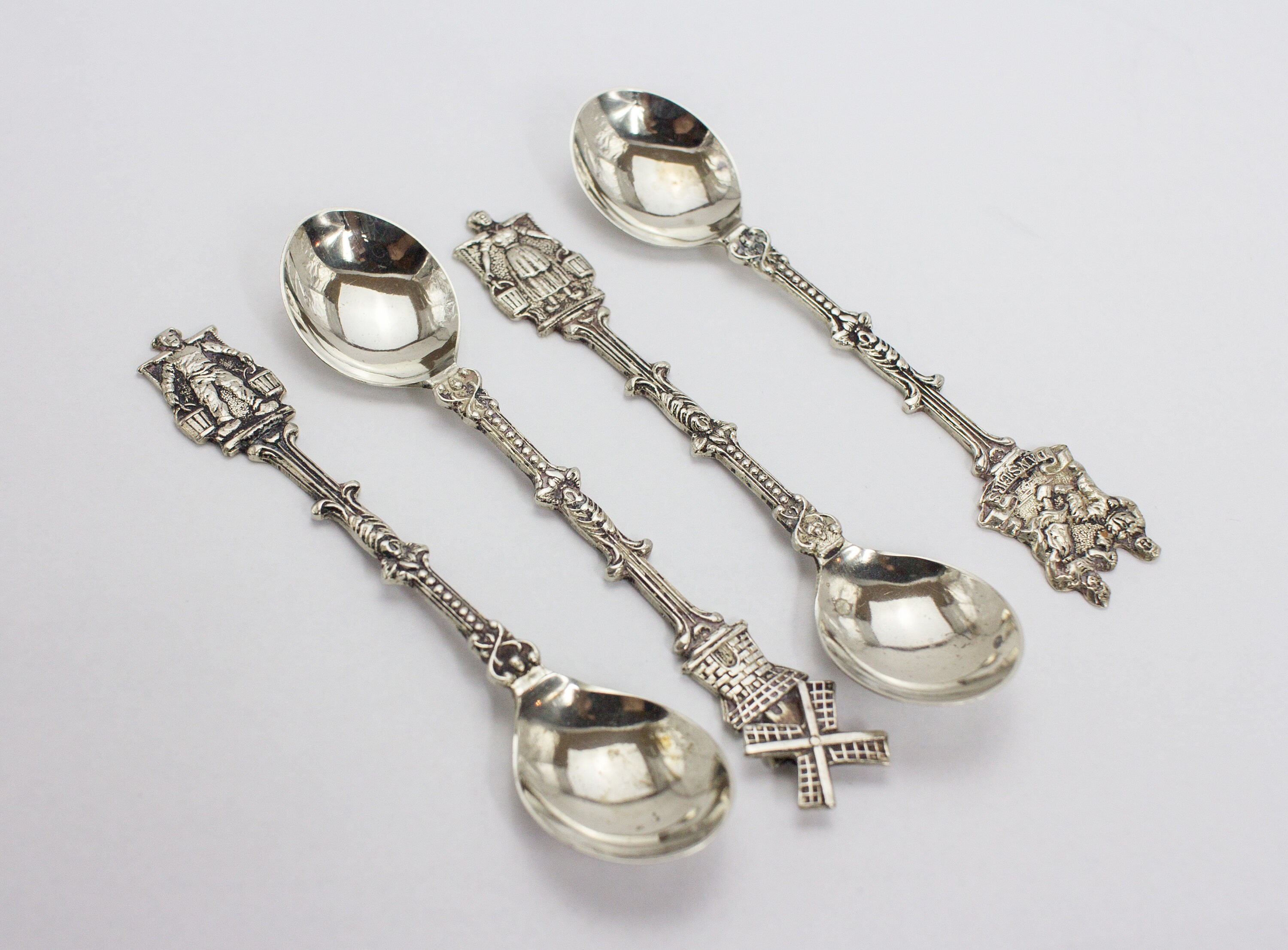 Elesva Silver Plated Spoons (4) Danser, Milk Made, Milk Man, Wind Mill ...
