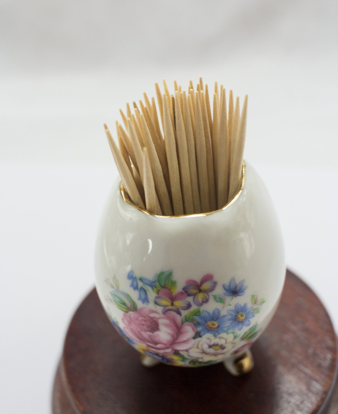 Crown West Fine Porcelain Footed Egg Toothpick Holder - Etsy