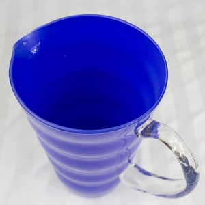 Amazing Large Hand Blown Pitcher in Blue and Clear Glass - Etsy