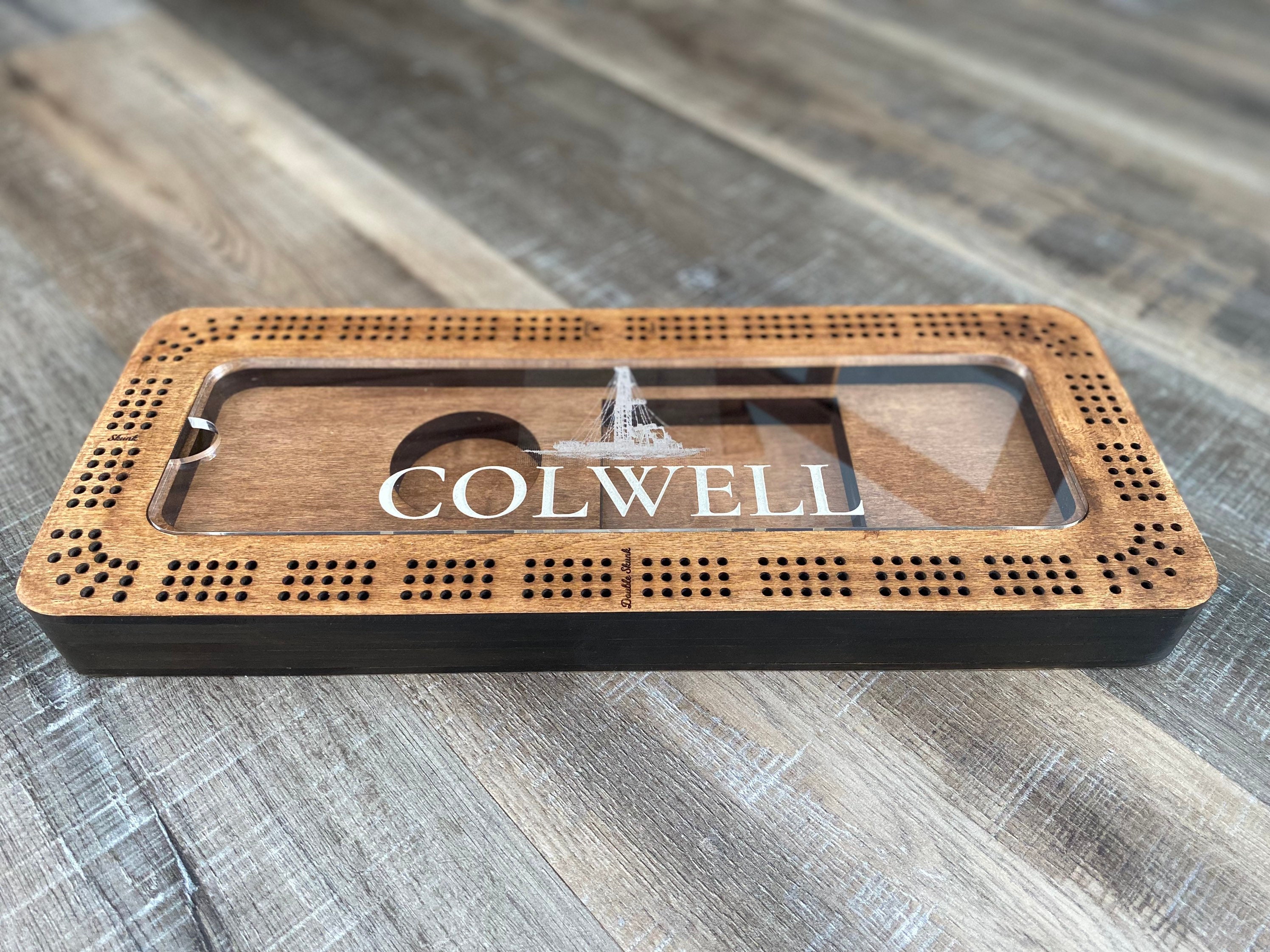Personalized Cribbage Board With Storage, Custom Cribbage, Rectangle ...