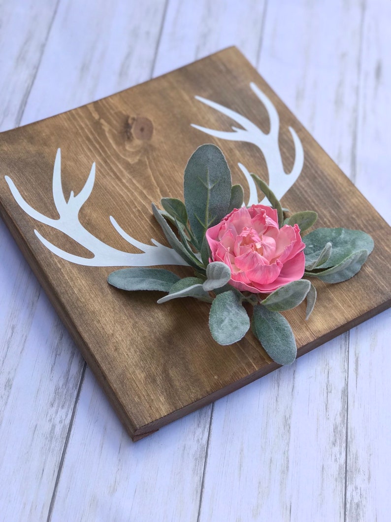 Deer Antler Sign Personalized Lastname Wood Sign Rustic - Etsy