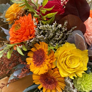 Fall Boho Bouquet, Wildflower Bouquet, Sola Wood Flower, Wild Bridal ...