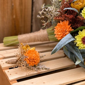 Fall Boho Bouquet, Wildflower Bouquet, Sola Wood Flower, Wild Bridal ...