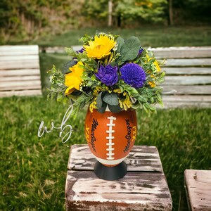 Football Bouquet, Flower Arrangement, Sola Wood Flower, Football Gift ...