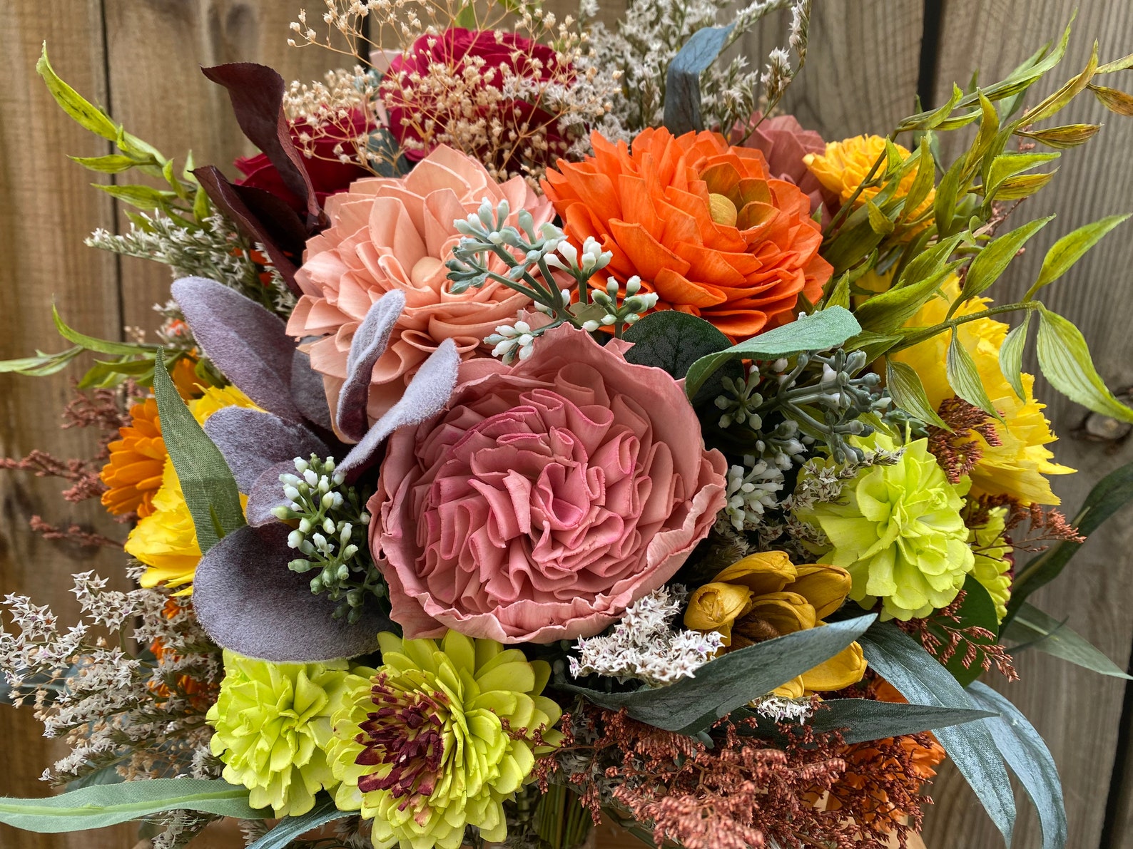 Fall Boho Bouquet Wildflower Bouquet Sola Wood Flower Wild | Etsy