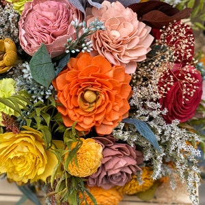 Fall Boho Bouquet, Wildflower Bouquet, Sola Wood Flower, Wild Bridal ...