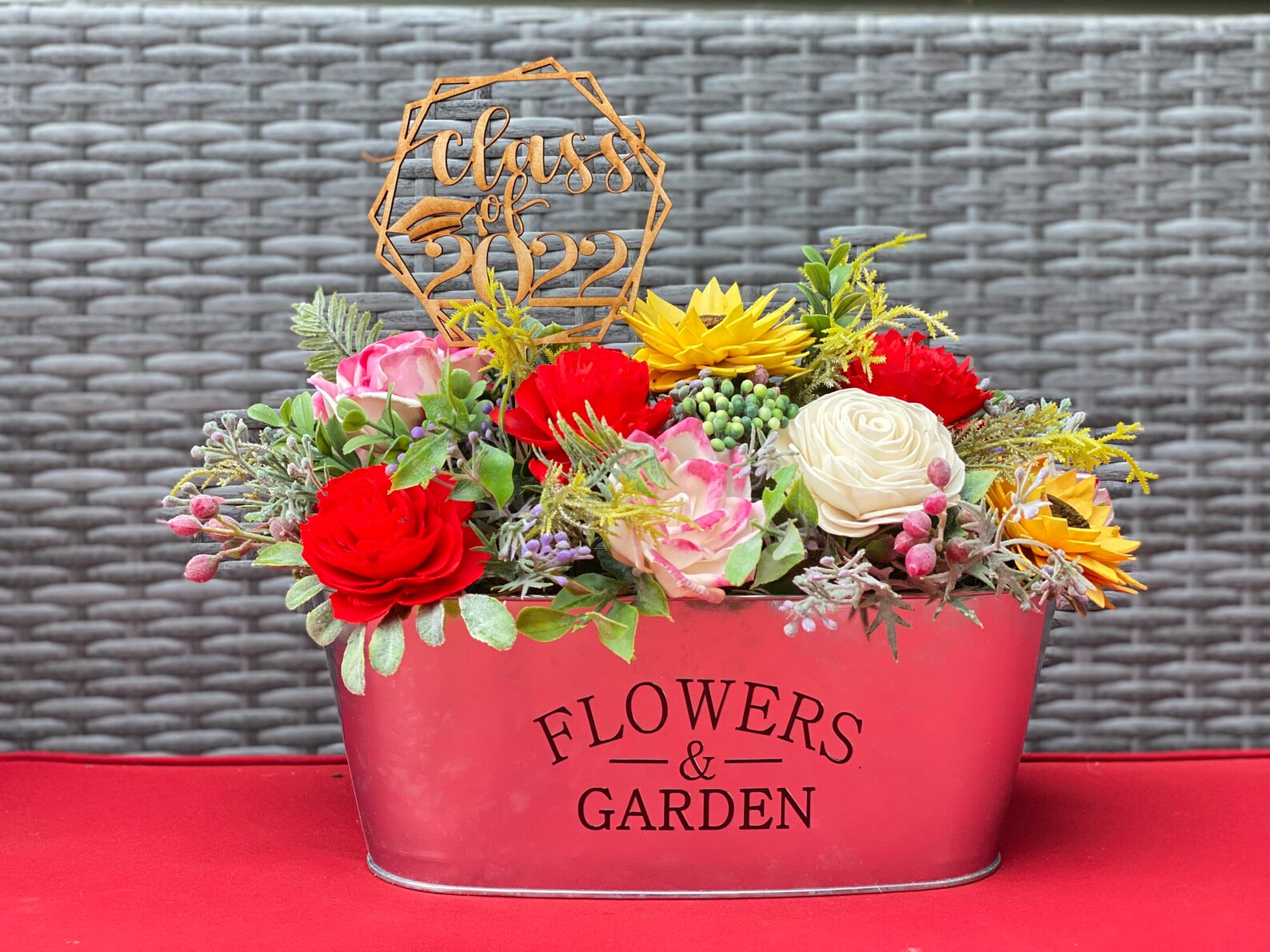 Graduation Gift Wood Flower Arrangement Sola Flower | Etsy