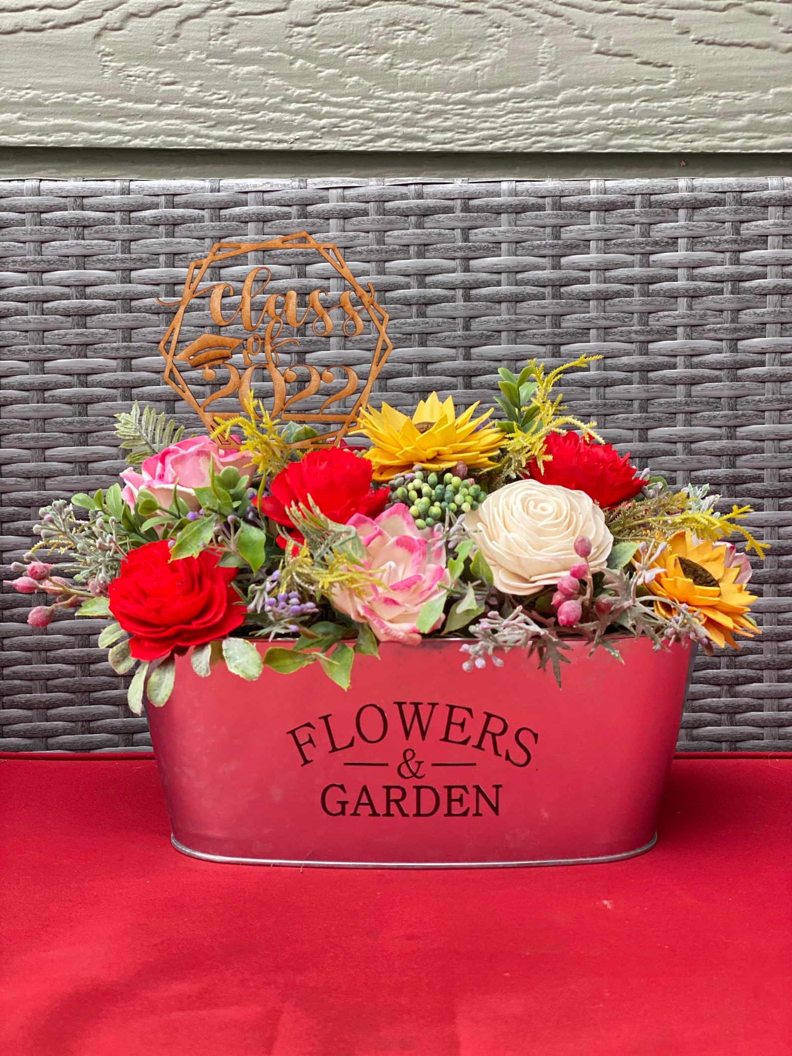 Graduation Gift Wood Flower Arrangement Sola Flower | Etsy