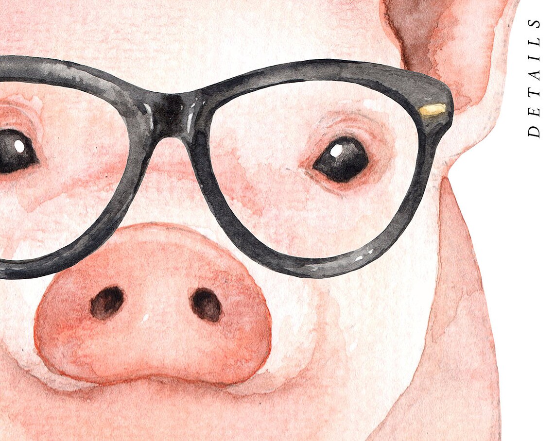 Pig Print, Animal Print, Printable Art, Nursery Decor, Animal Art ...