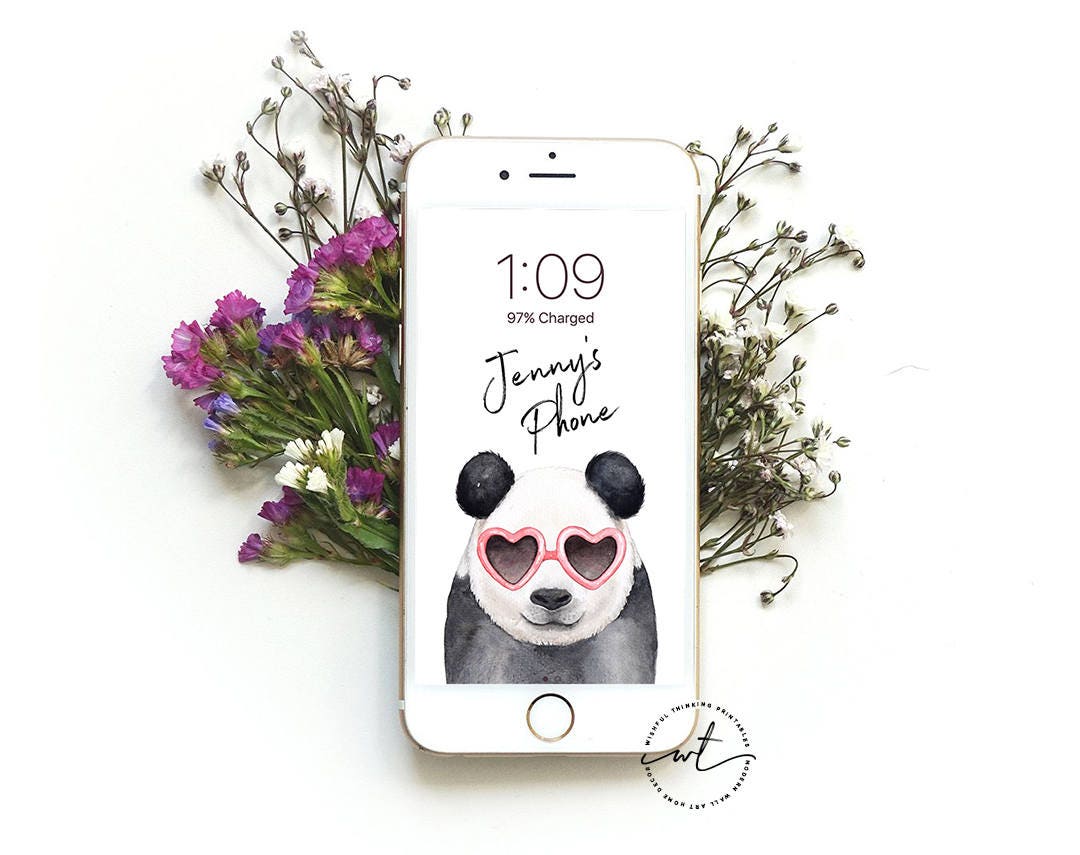 Art mural de pépinière. Peinture à laquarelle de panda. Décor de ...