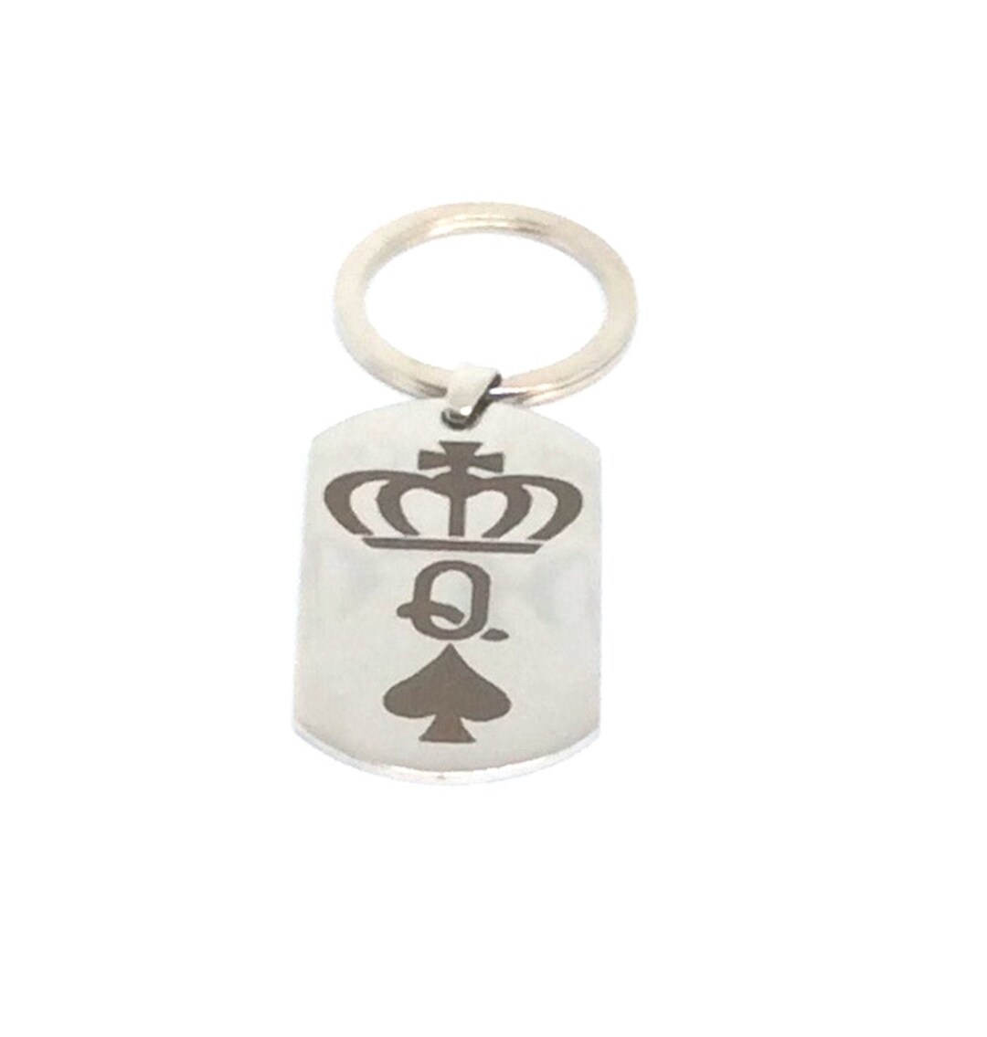 Queen of Spades Keychain - Etsy