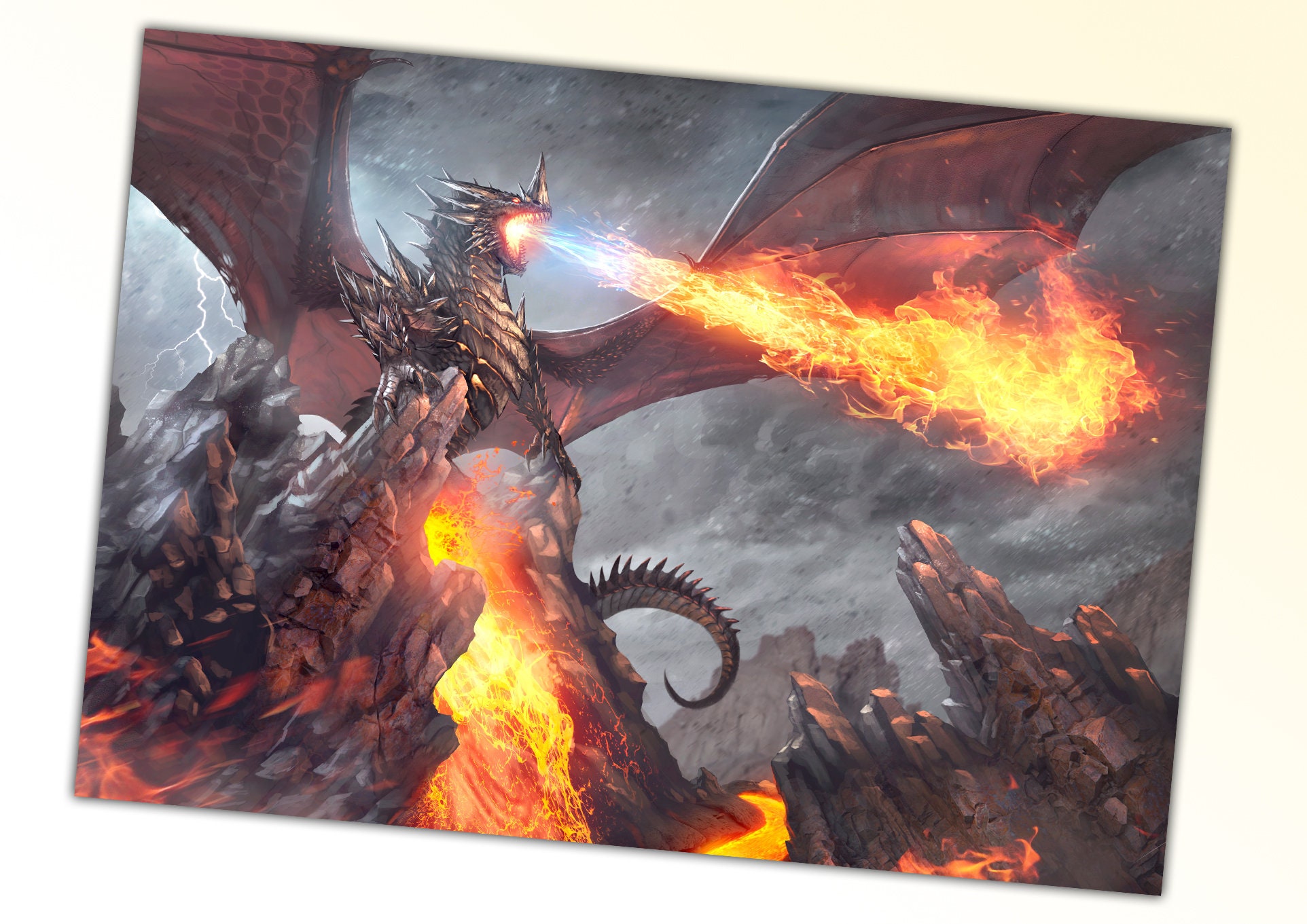 Dragon Poster Illustration Wall Art Print Signed Fantasy - Etsy