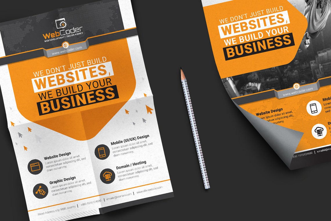 Flyer Template for Web Design and Development Agency | Etsy