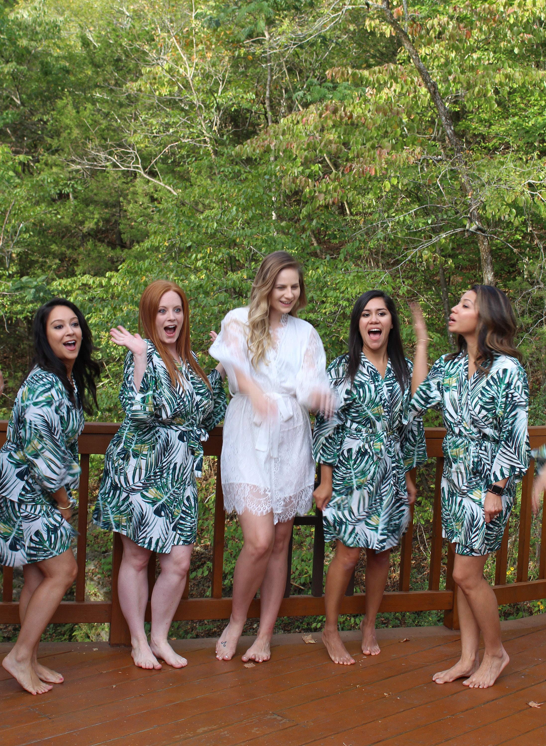 Rayon Cotton Bridesmaid Robe Tropical Print Bridesmaid Robes | Etsy