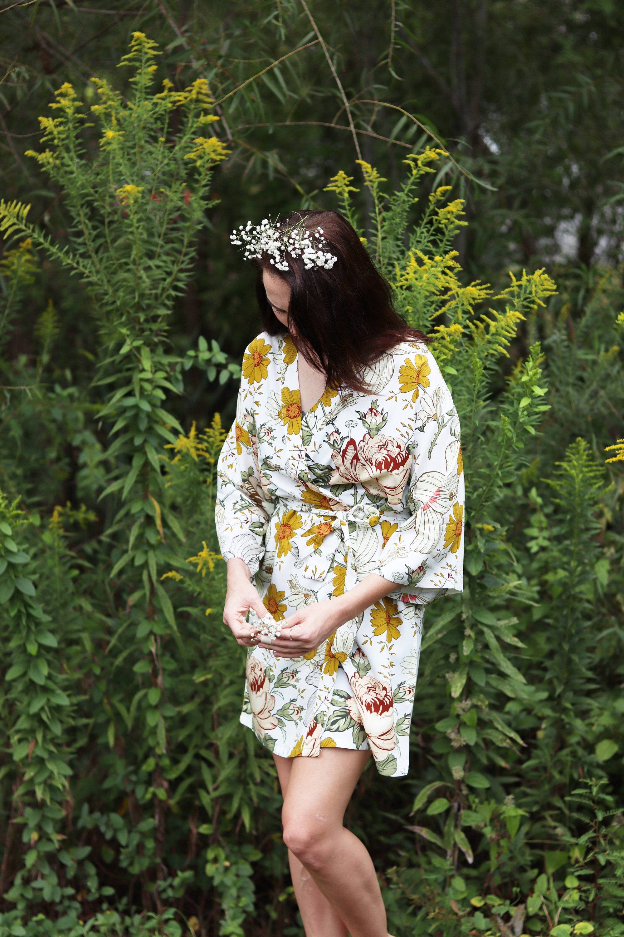 Vintage Garden OCHRE Bridesmaid Robes Floral Pattern - Etsy