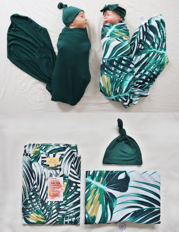 Tropical Palm Maternity Robe and Matching Baby Outfits DAD | Etsy