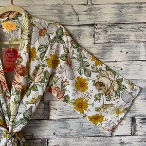 Vintage Garden Ochre Kids' Robes | Floral Pattern Bridesmaid Robe I ...