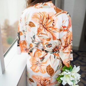 CORAL Bridesmaid Robe | Tropical Pattern Bridesmaid Robe I Destination ...