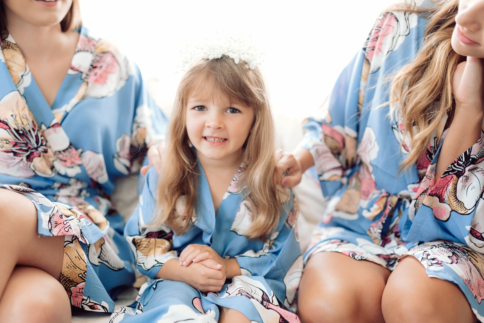 Blue Floral FLOWER GIRL ROBE Kid's Robes for Ages 2-14 - Etsy