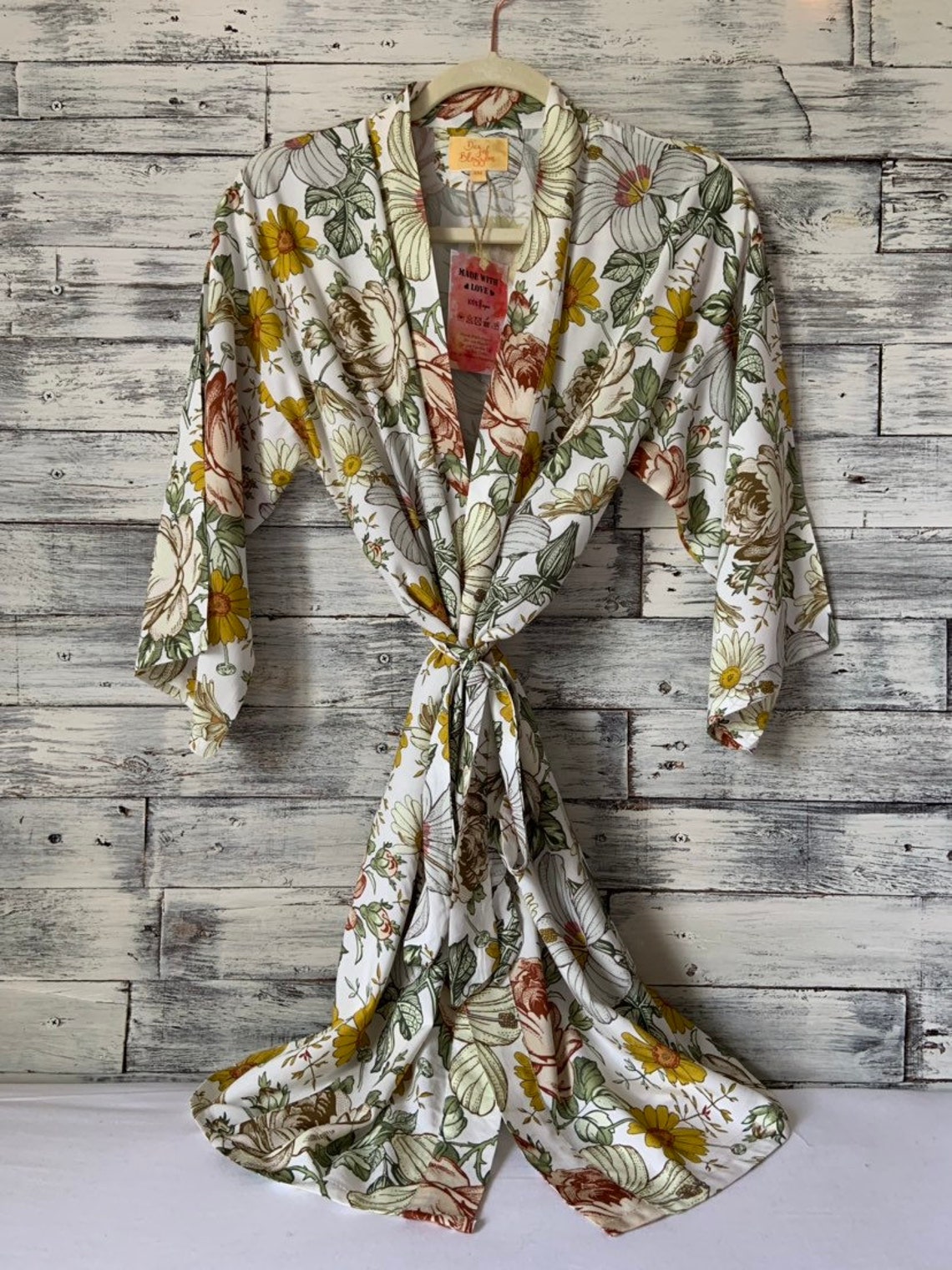 Vintage Garden Ochre Kids' Robes Floral Pattern | Etsy