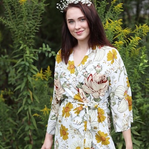 Vintage Garden Floral Bridesmaid Robes | Bohemian Wedding Robe | Barn ...