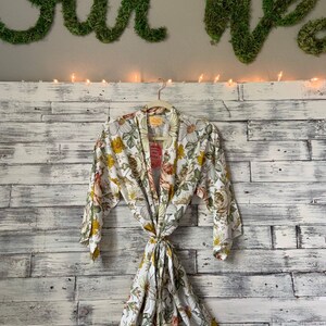 Vintage Garden Ochre Kids' Robes | Floral Pattern Bridesmaid Robe I ...