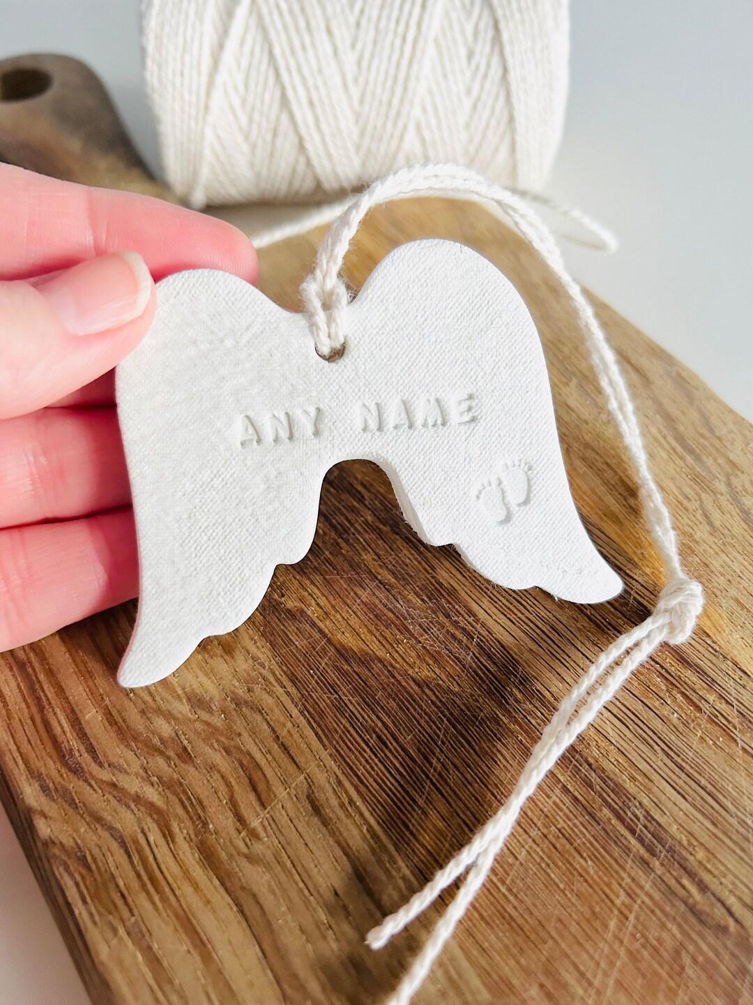 Personalized Handmade Angel Clay Wings Keepsake for Baby Loss Memorial ...
