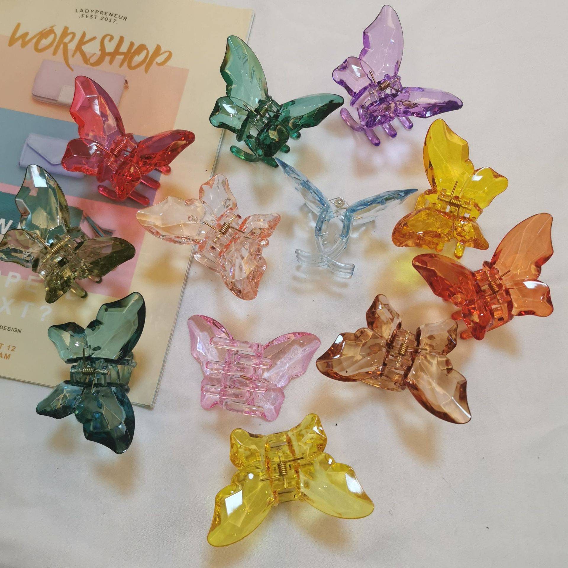 12pcs/set Clear Transparent Acrylic Butterfly Hair Claw Clip - Etsy