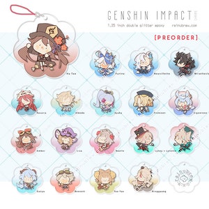 Genshin Impact Charms Full Set || Gacha Phone Keychain Charms - Etsy