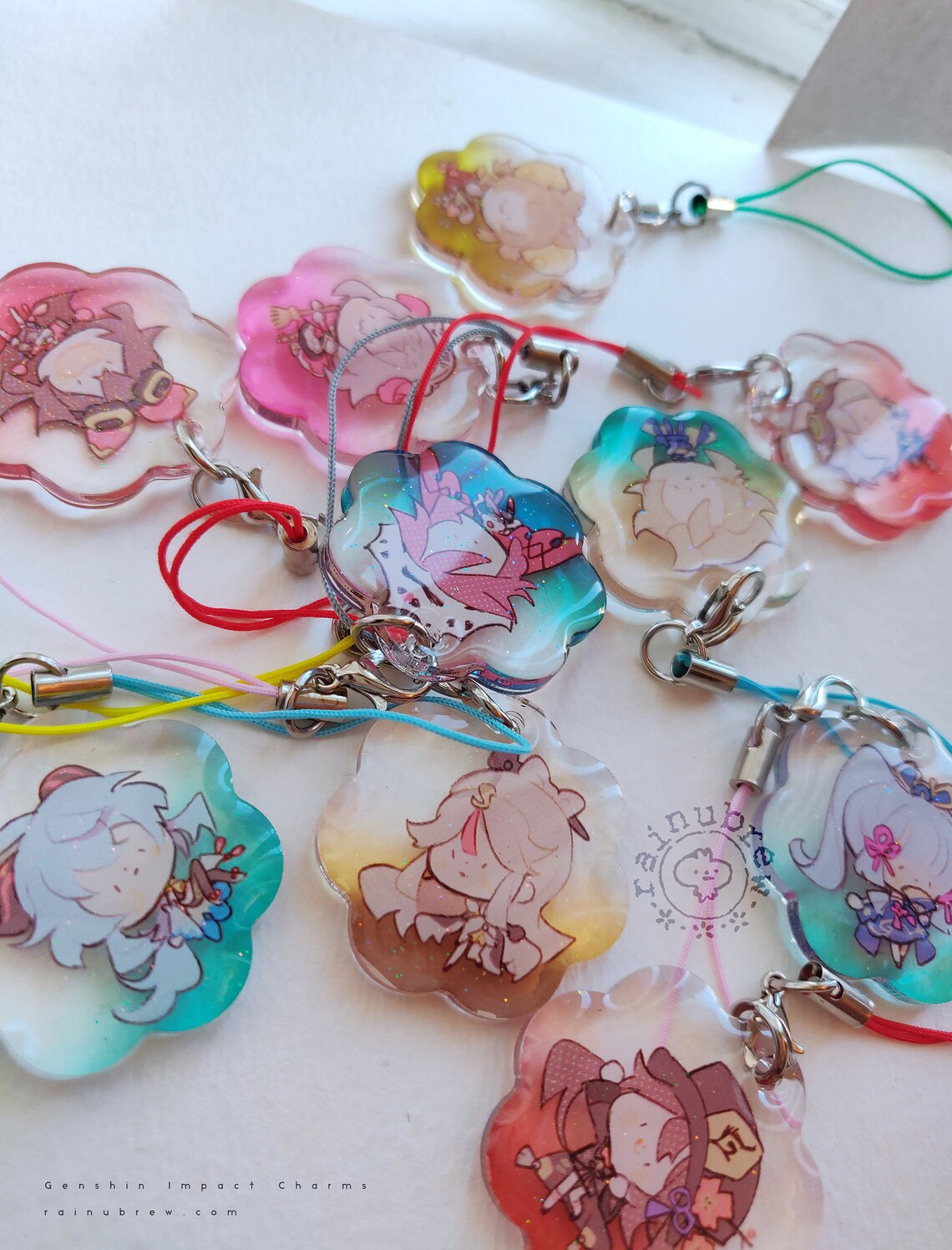 Genshin Impact Charms Set C Gacha Phone Keychain Charms - Etsy