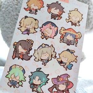 Genshin Impact Vinyl Sticker Sheets - White & Teal Collection || 4"x6 ...