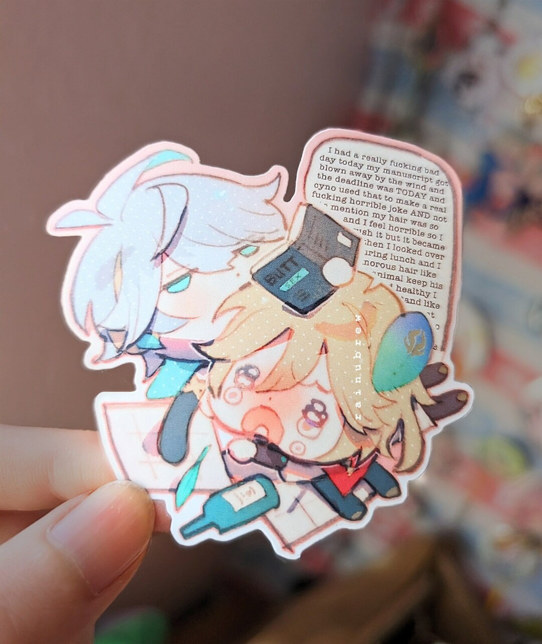 Alhaitham Kaveh [genshin Impact] 3 Inch Holographic Sticker - Etsy