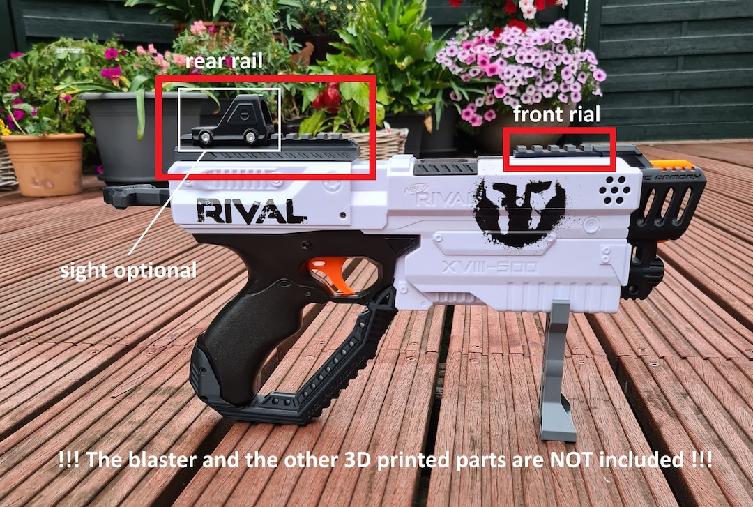 Nerf Rival Kronos Custom Rails ... Rear and Front Rail - Sight Optional ...