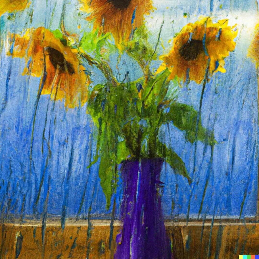Impressionist Painting of Sunflowers Monet Digitally Rendered - Etsy