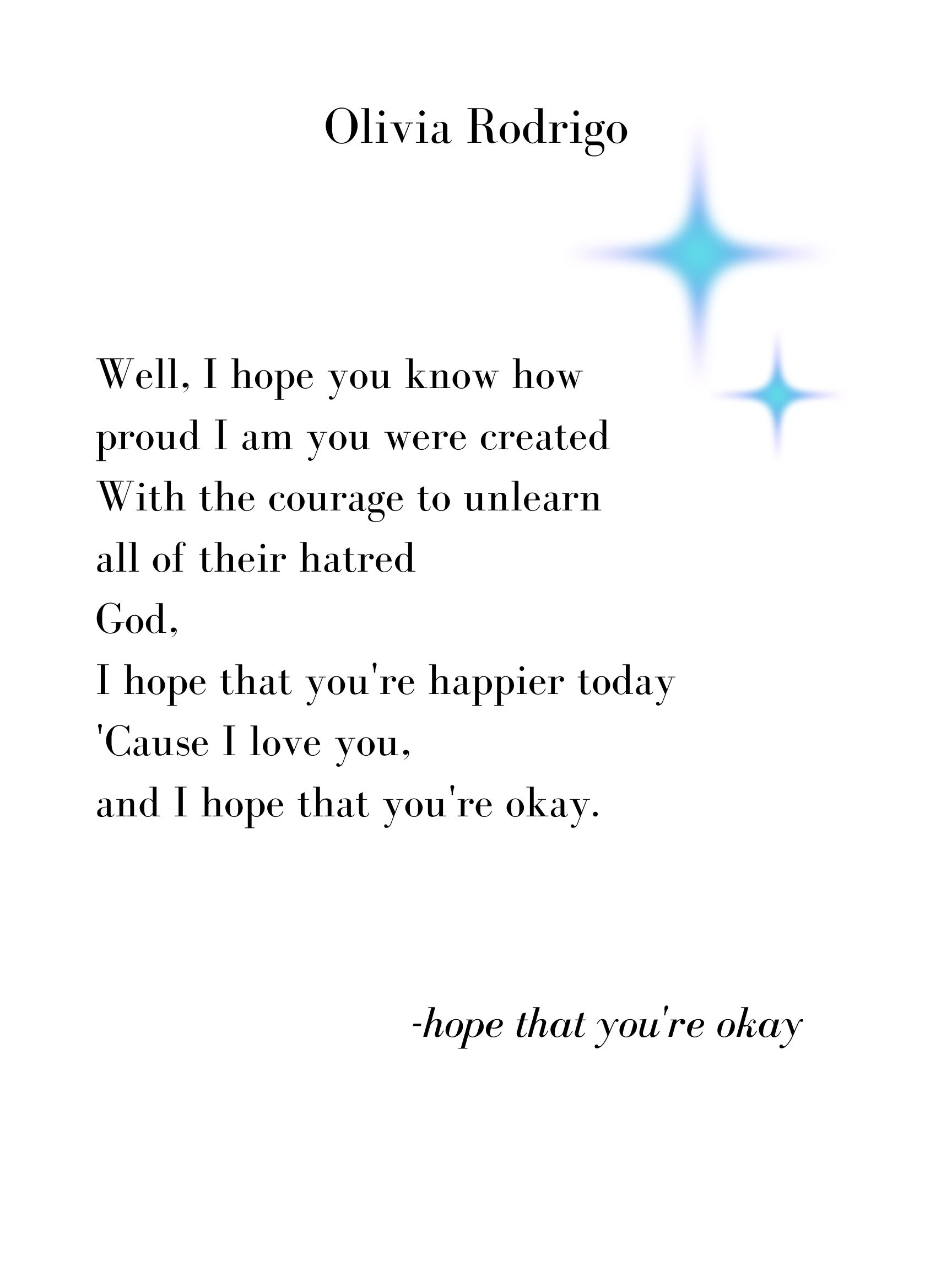 Olivia Rodrigo Lyric Poem Poster Print Digital Download - Etsy