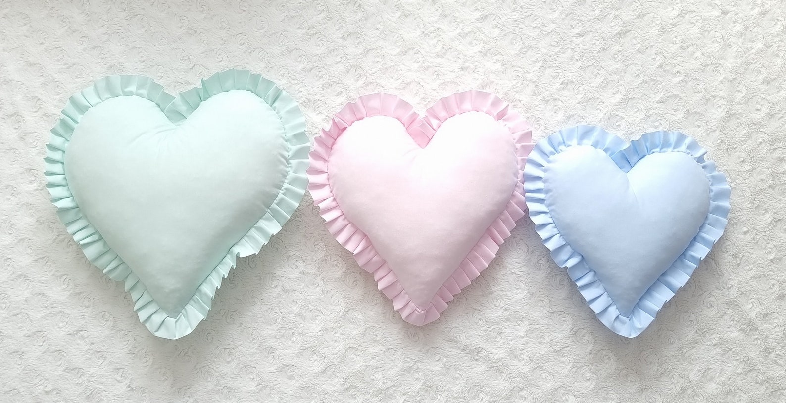 Heart Pillow With Frill Heart Throw Pillow Valentine Pillow - Etsy