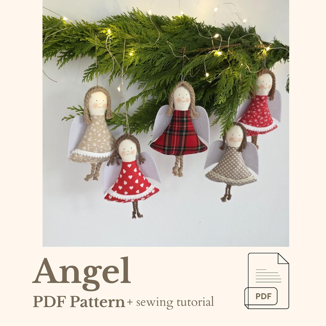 Easy Christmas Angel Sewing Pattern for Beginners, DIY Fabric Ornament ...