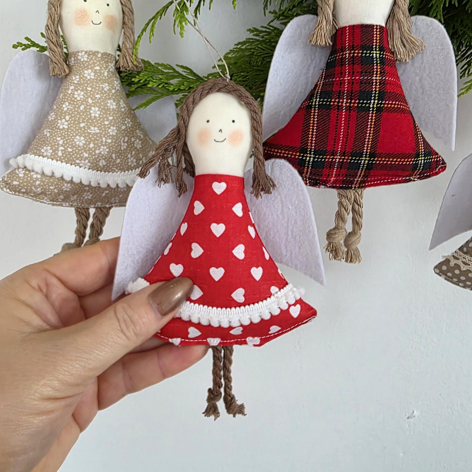 Easy Christmas Angel Sewing Pattern for Beginners, DIY Fabric Ornament ...