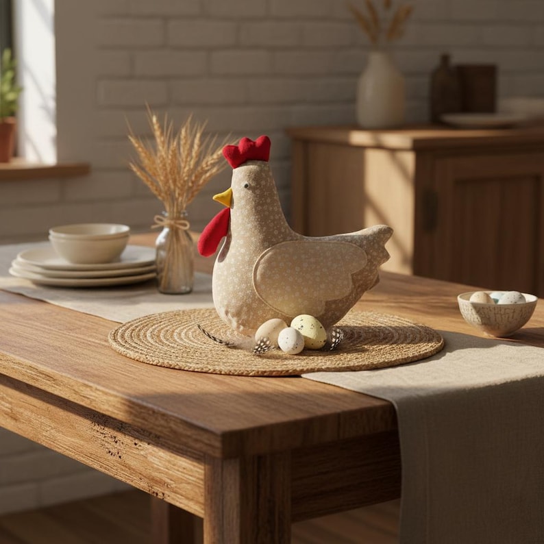 Fabric Chicken Sewing Pattern PDF, Easy Farmhouse Easter Hen Tutorial ...