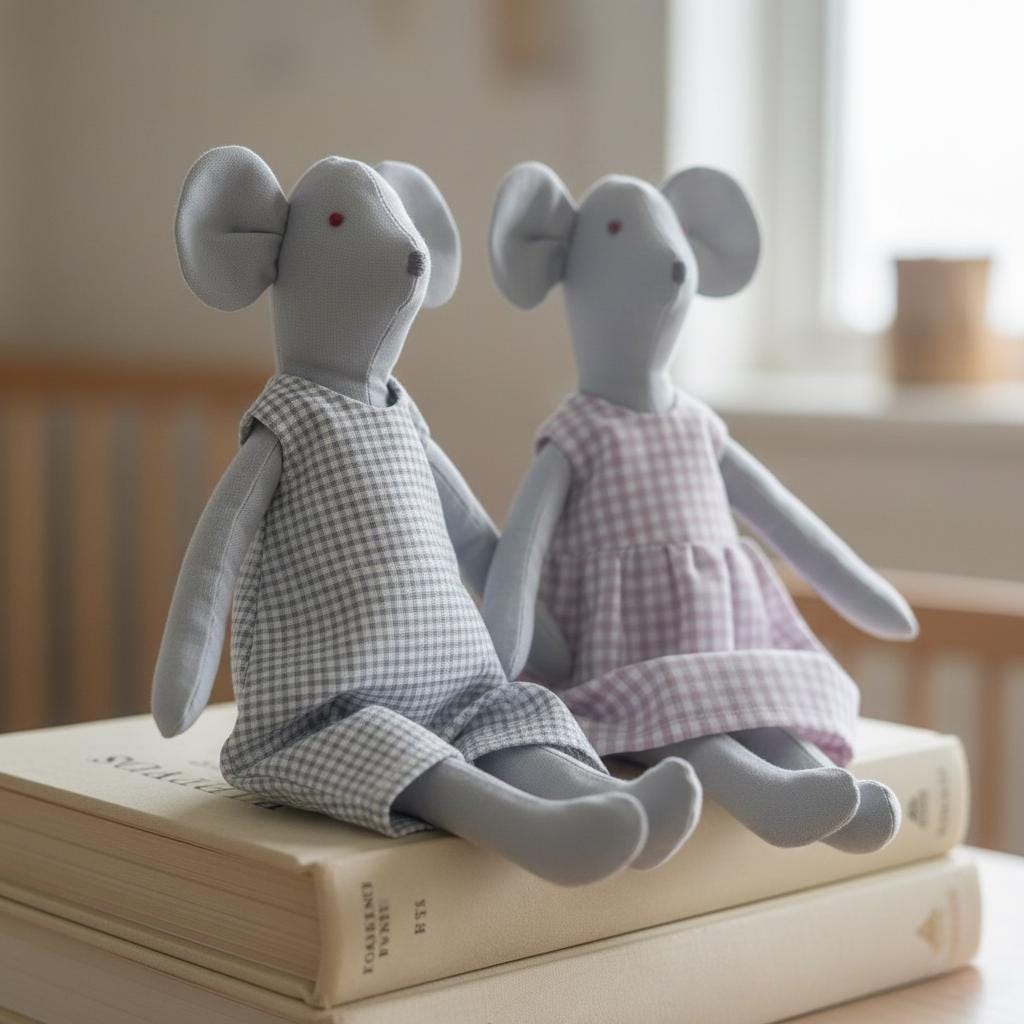 Mouse Sewing Pattern PDF With Doll Clothes – Fabric Soft Toy Tutorial ...