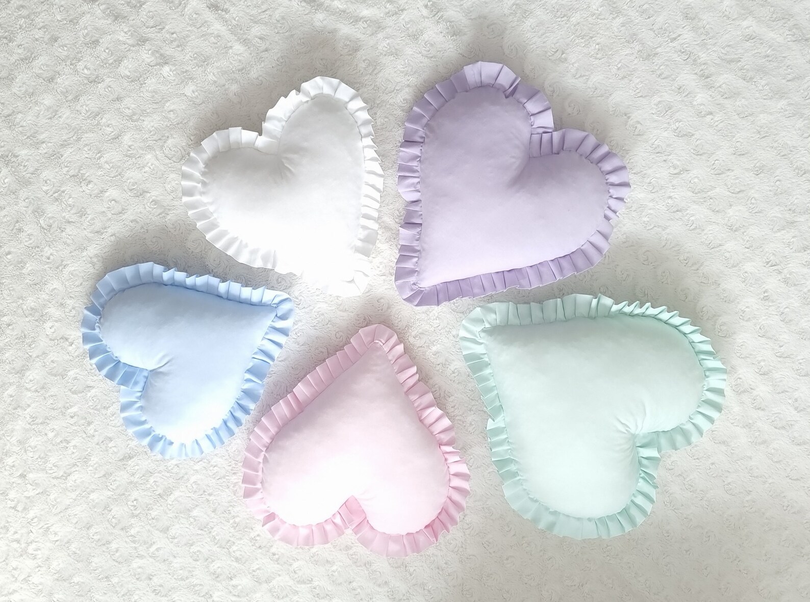 Heart Pillow With Frill Heart Throw Pillow Valentine Pillow - Etsy