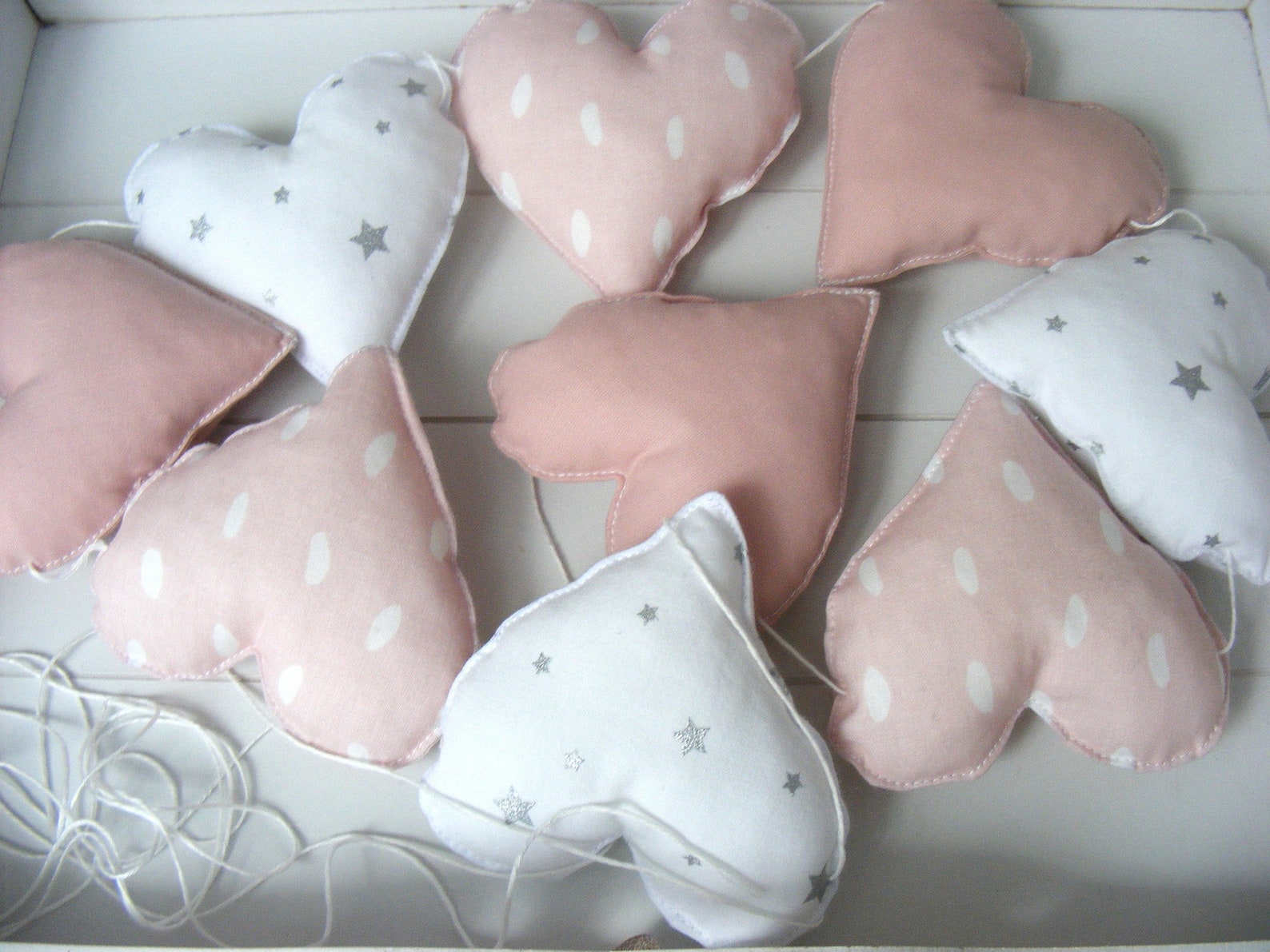 Powder Pink Heart Fabric Garland Nursery Decor Kids Room Decor - Etsy