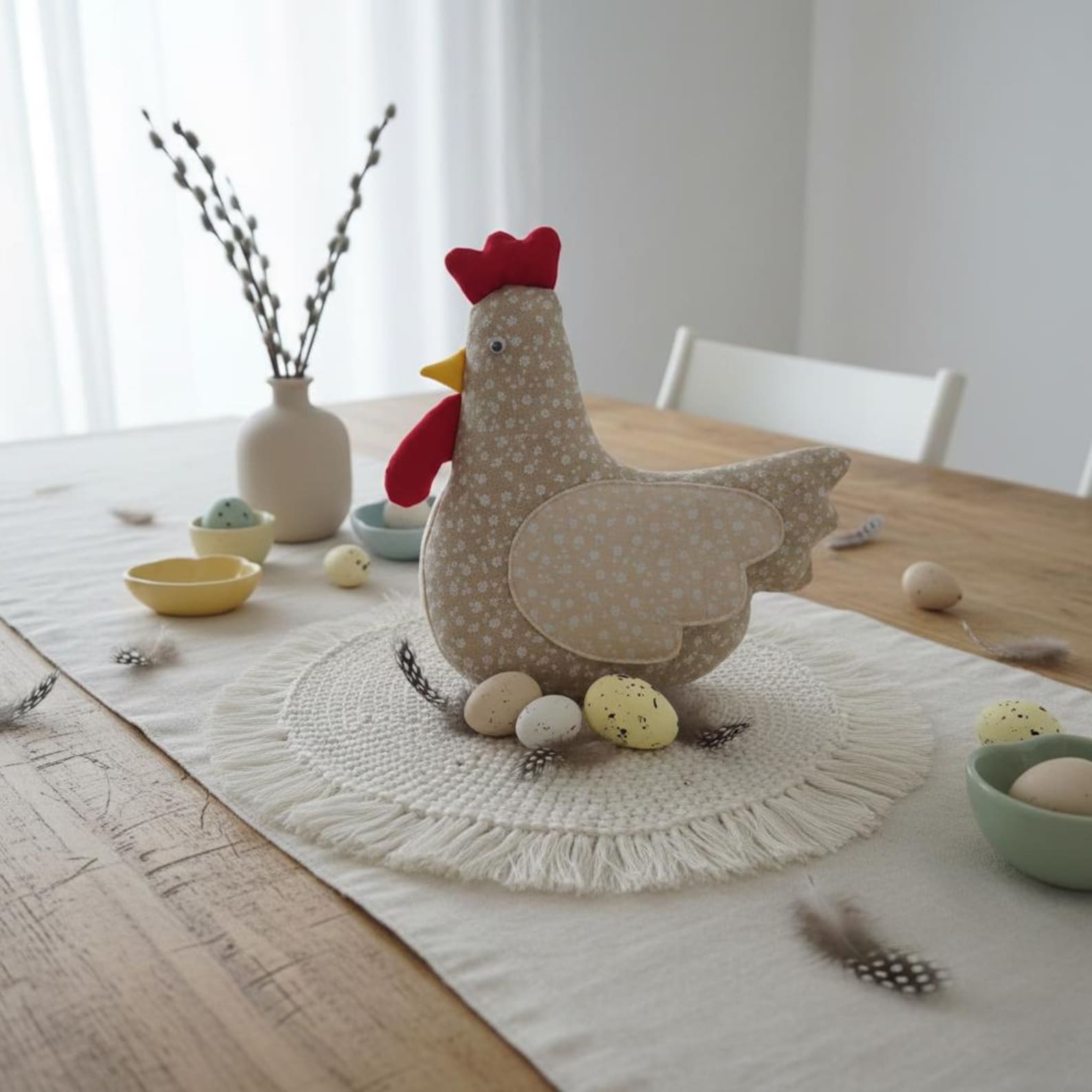 Fabric Chicken Sewing Pattern PDF, Easy Farmhouse Easter Hen Tutorial ...