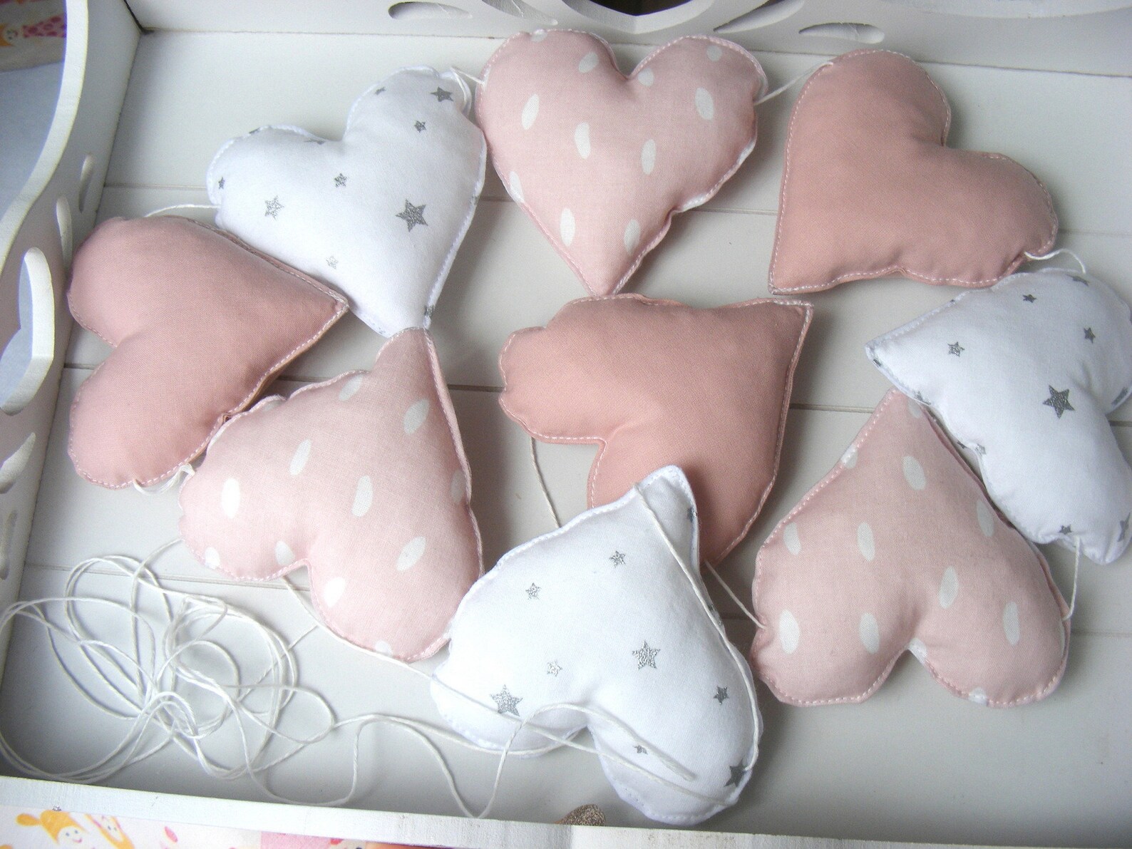 Powder Pink Heart Fabric Garland Nursery Decor Kids Room Decor - Etsy