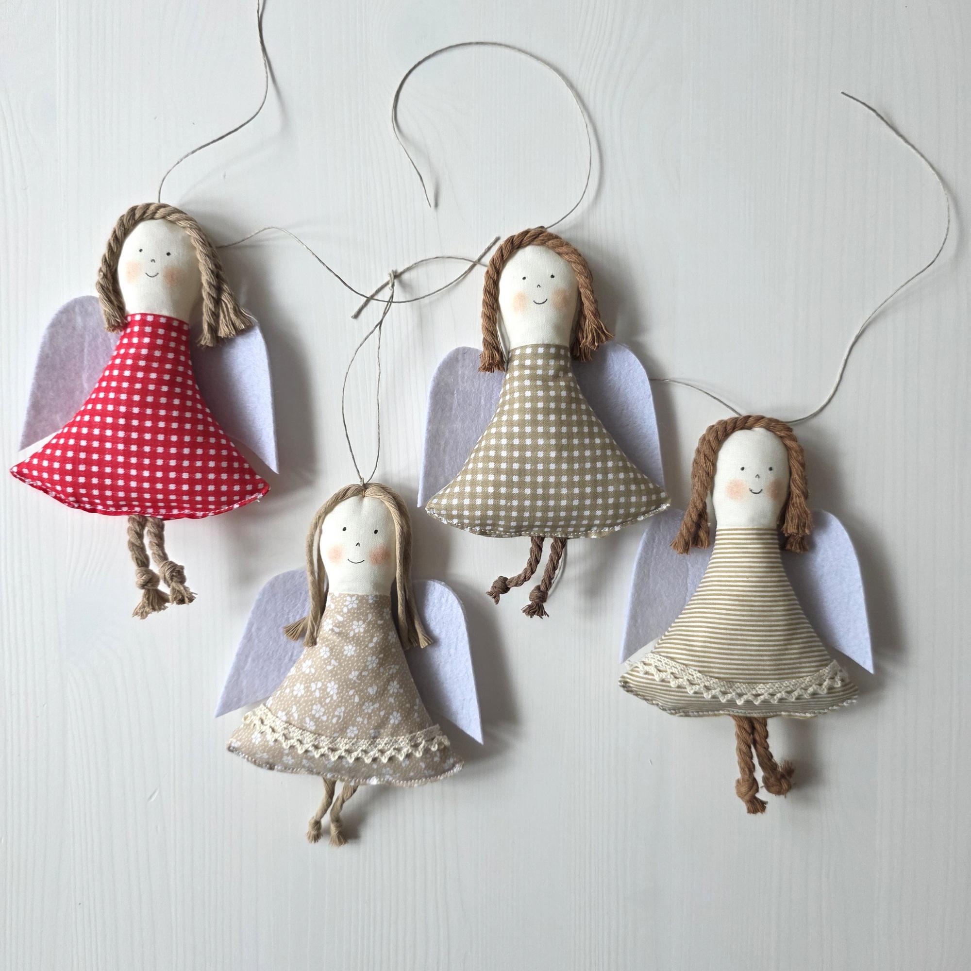 Easy Christmas Angel Sewing Pattern for Beginners, DIY Fabric Ornament ...