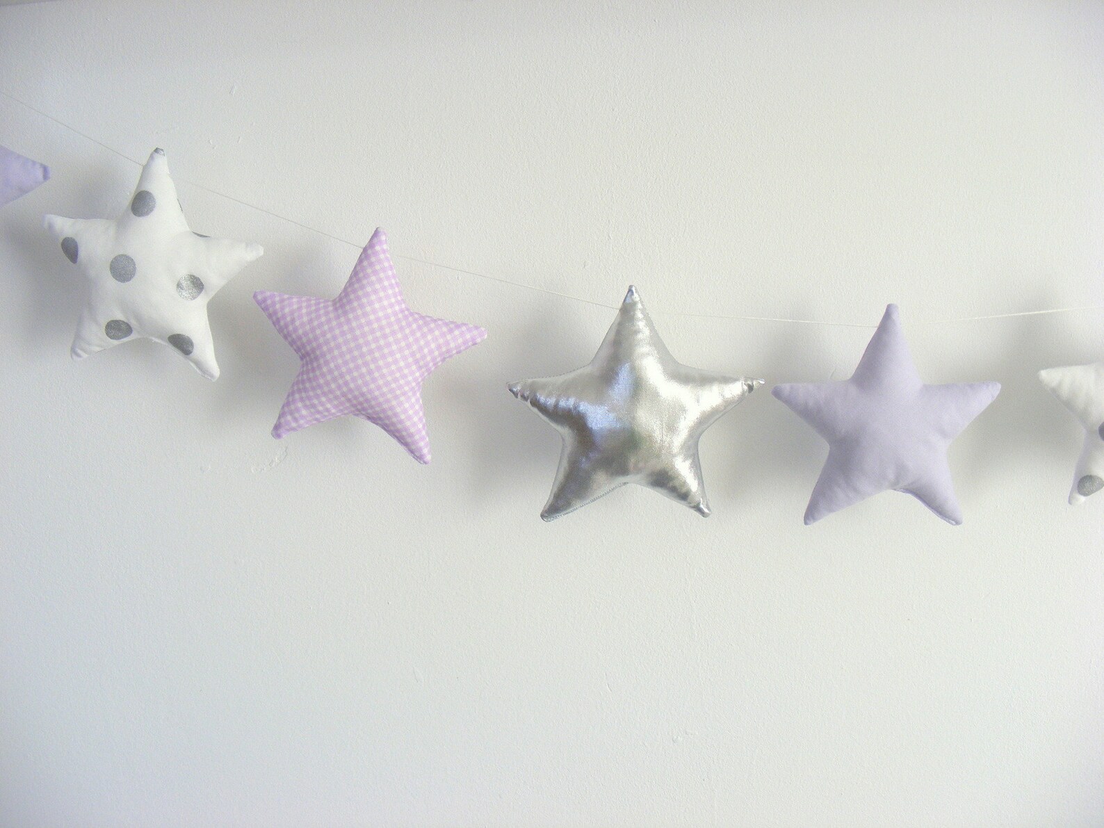 Silver and lavender Star Garland Wall Hanging Lavender | Etsy