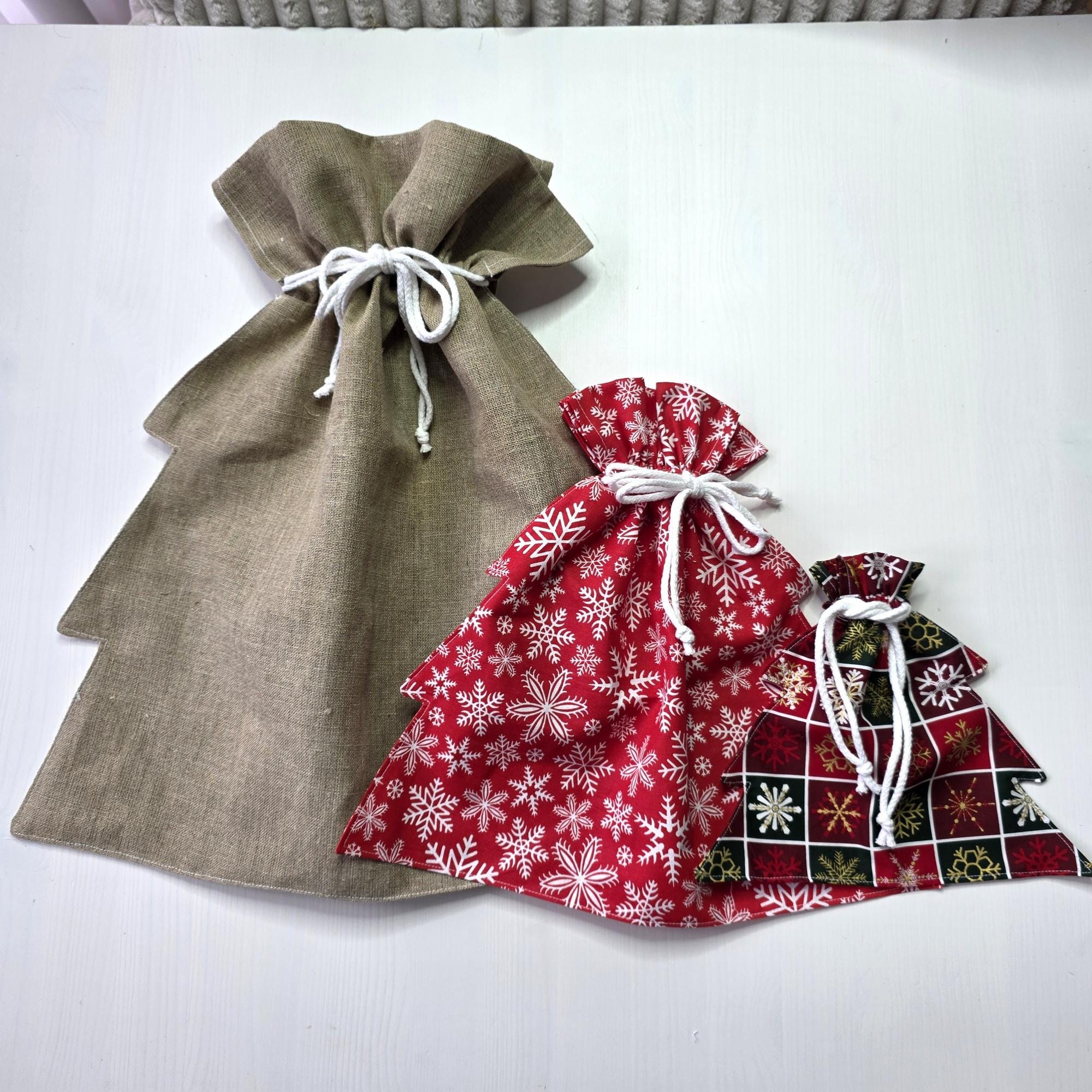 Christmas Tree Gift Bag PDF Pattern, 3 Sizes Sewing Tutorial, Holiday ...