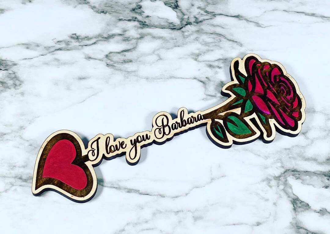Personalized Wooden Rose: Engraved Message, Valentine's Gift - Etsy