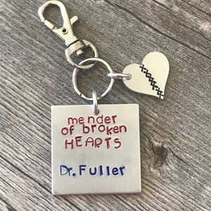 Customized Doctor Keychain Heart Doctor Stamped - Etsy